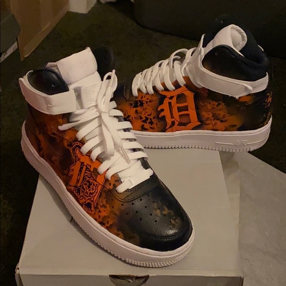 Nike | Shoes | Custom Detroit Tiger High Top Air Force | Poshmark